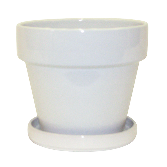 Product - Standard Pot, 5.5" x 5.5", White | Standard Pot with Attached ...