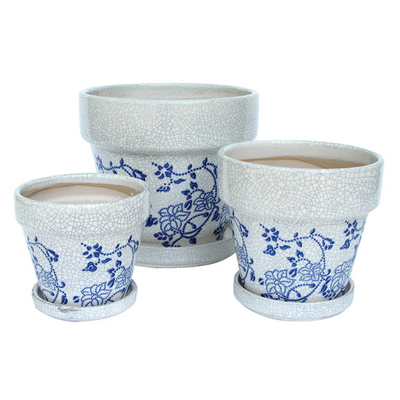 Product - Standard Pot, 7.5" x 7", Blue/White | Standard Pot, 7.5" x 7 ...