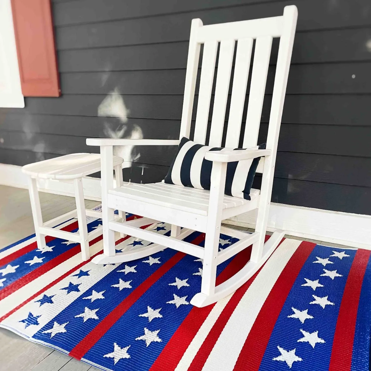 Product - 4' x 6' Cheers Outdoor Mat, Red/White/Blue | 4' x 6' Cheers ...