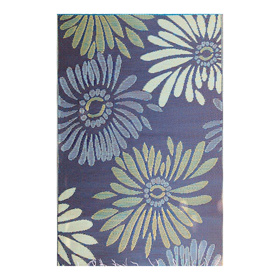 Product - 4' x 6' Daisy Outdoor Mat, Blue | 4' x 6' Daisy Outdoor Mat ...