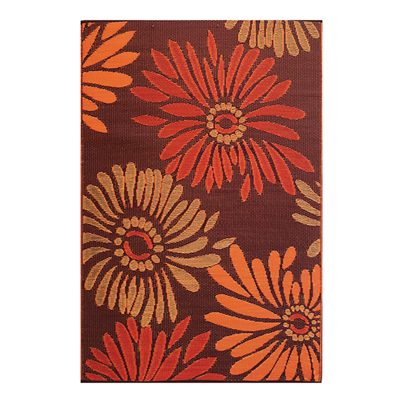 Product - 6' x 9' Daisy Outdoor Mat, Rust | 6' x 9' Daisy Outdoor Mat ...