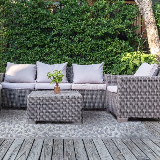 Product - 6' Leopard Outdoor Runner Mat, Silver Cream | 6' Leopard ...