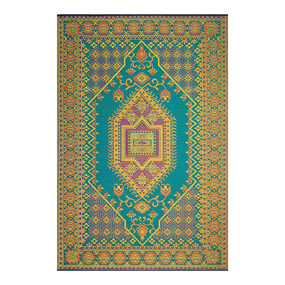 Product - 6' x 9' Turkish Outdoor Mat, Aqua | 6' x 9' Turkish Outdoor ...