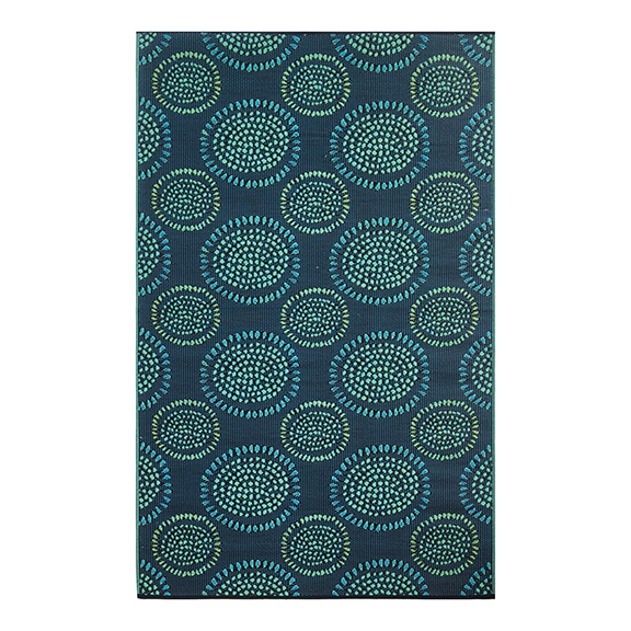 Product - 5' x 8' Molly Outdoor Mat, Black Aqua | 5' x 8' Molly Outdoor ...