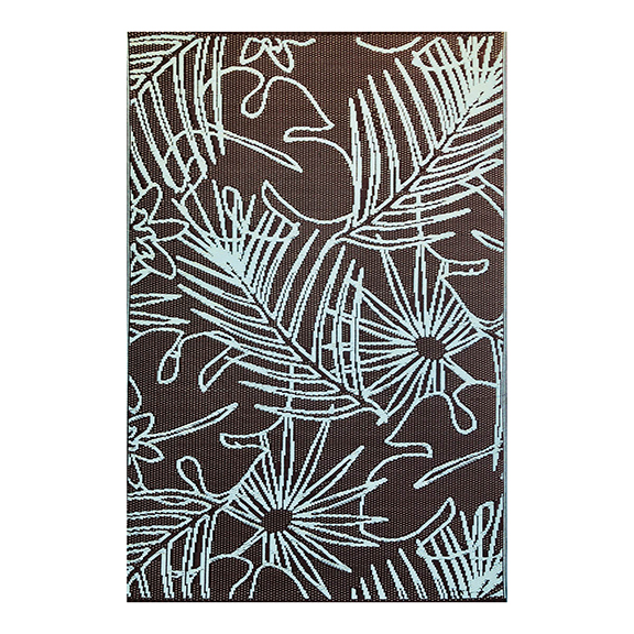 Product - 6' x 9' Palm Leaf Outdoor Mat, Teal Brown | 6' x 9' Palm Leaf ...
