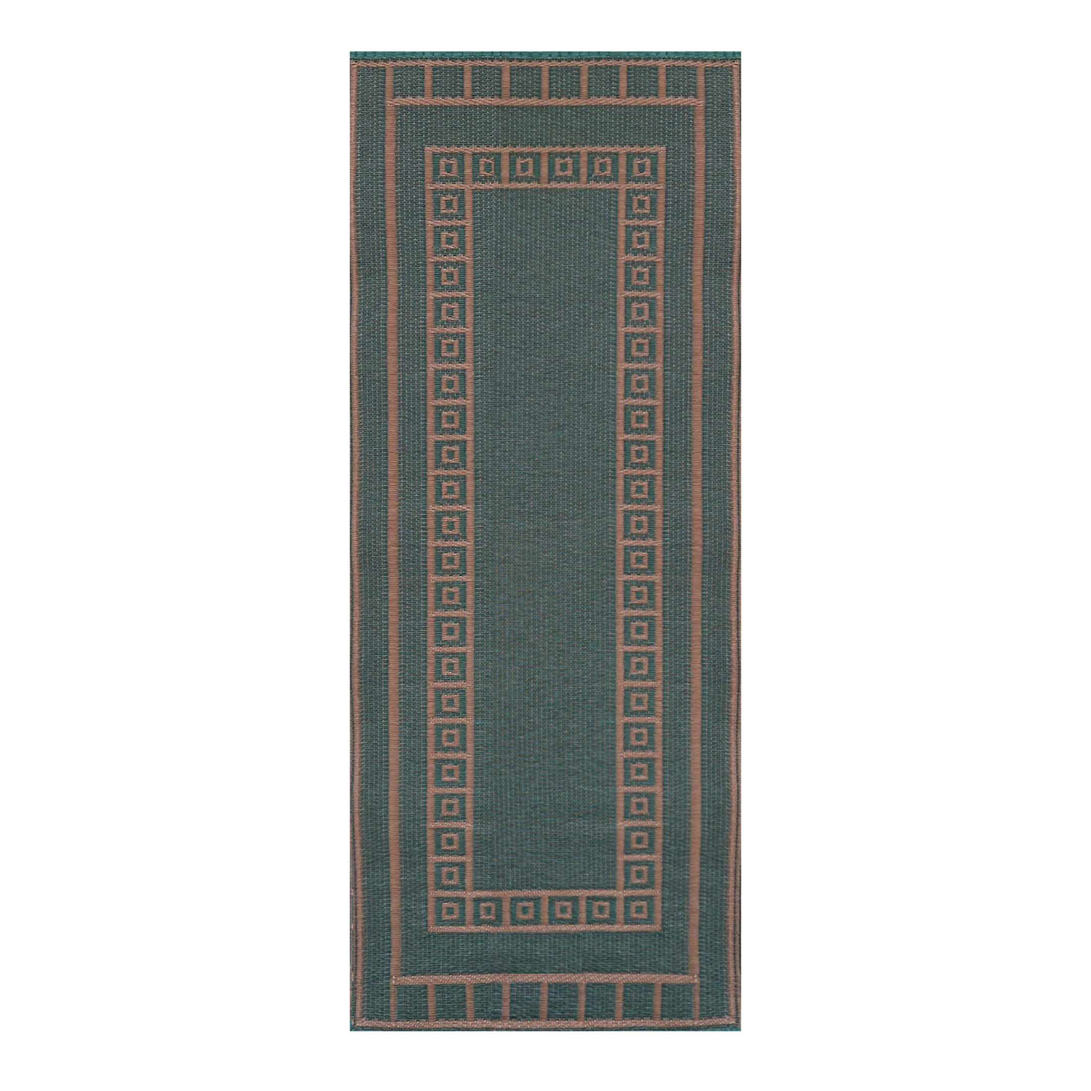 Product - 6' Border Outdoor Runner Mat, Hunter Green/Sienna | 6' Border ...
