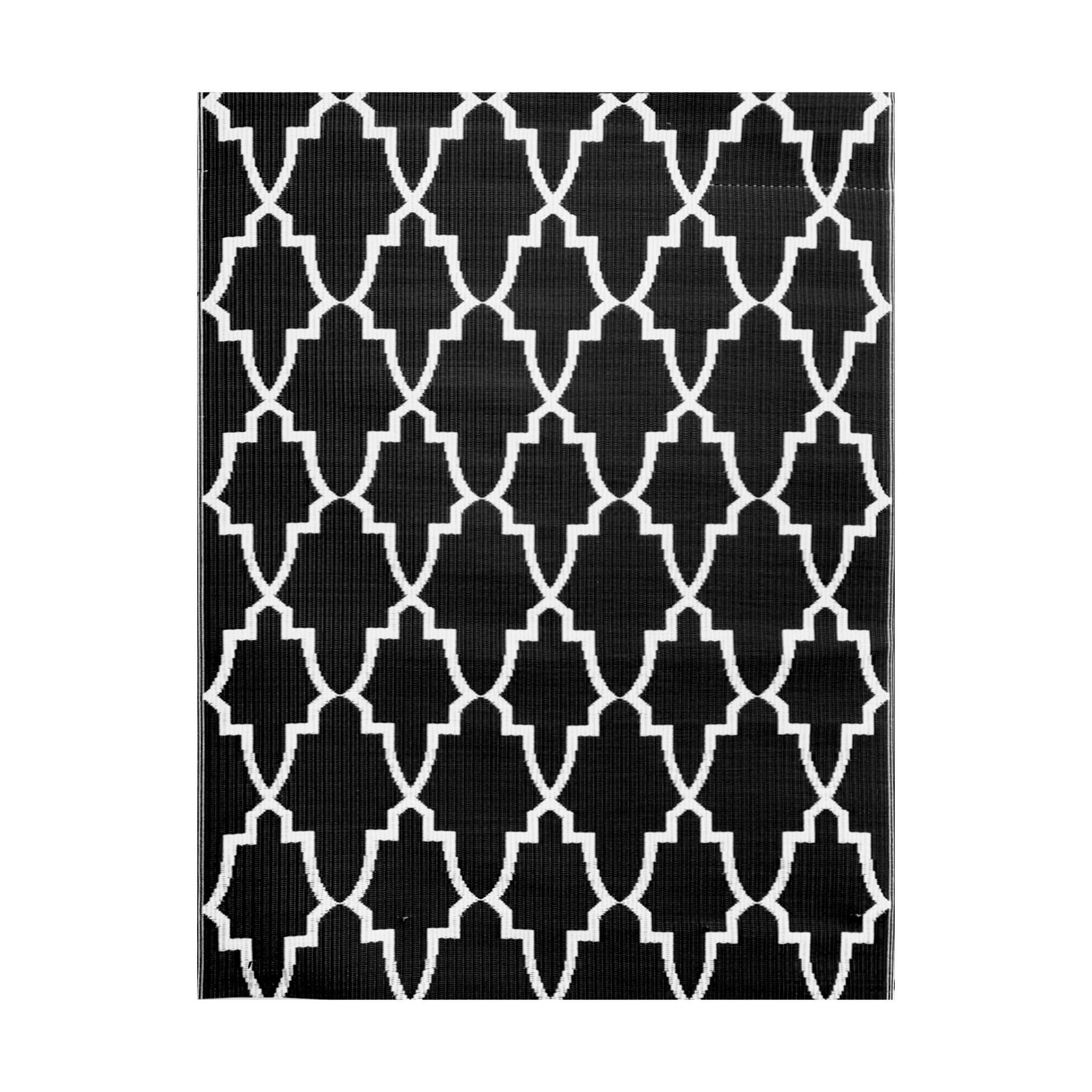 Product - 6' x 9' Casa Blanca Outdoor Mat, Black & White | 6' x 9' Casa ...