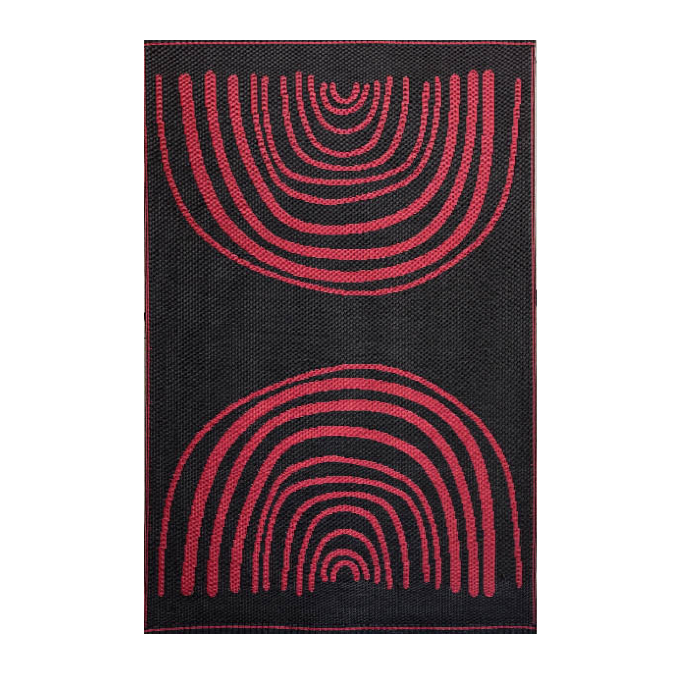 Product - 5' x 8' Concentric Outdoor Mat, Red/Black | 5' x 8 ...