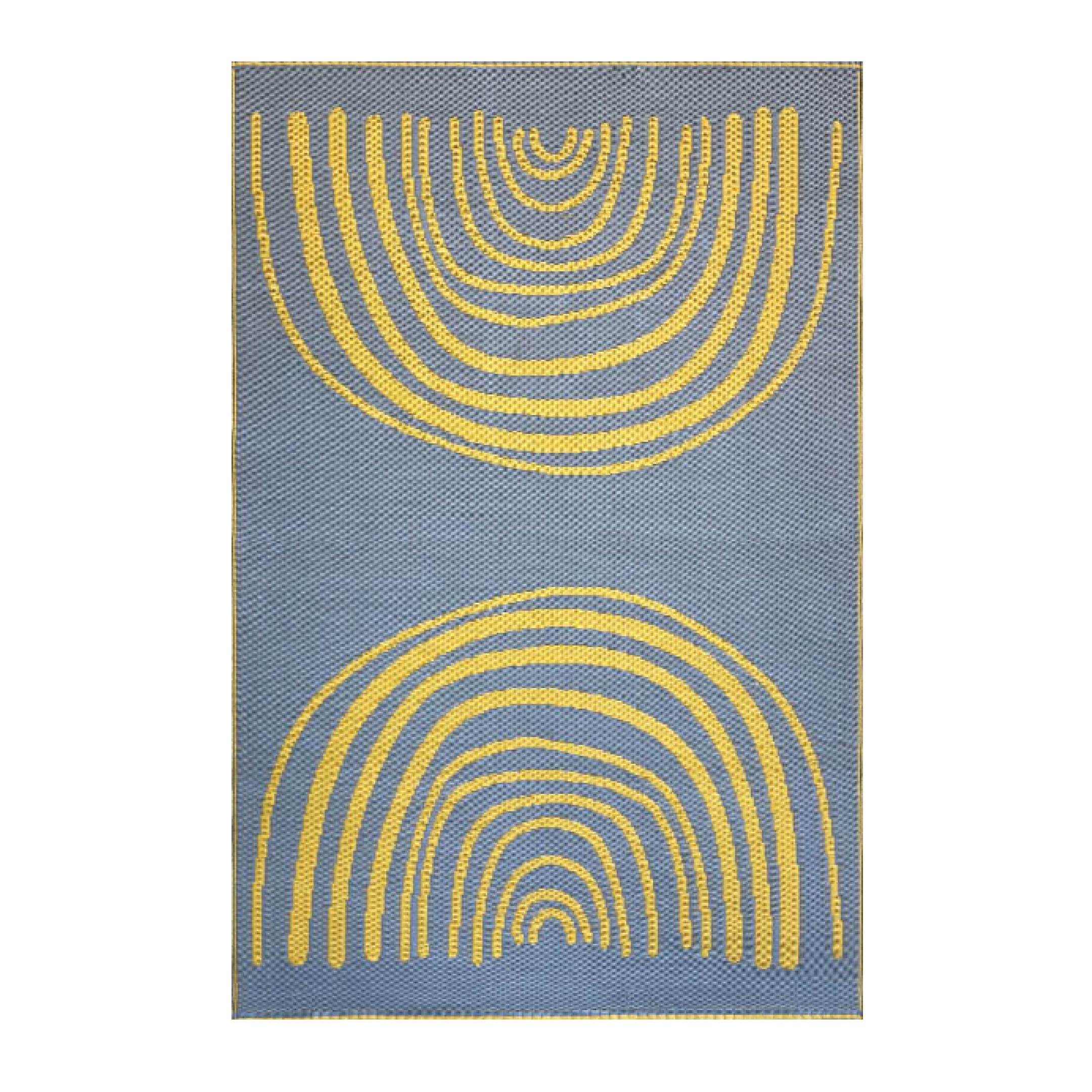 Product - 4' x 6' Concentric Outdoor Mat, Yellow/Grey | 4' x 6 ...