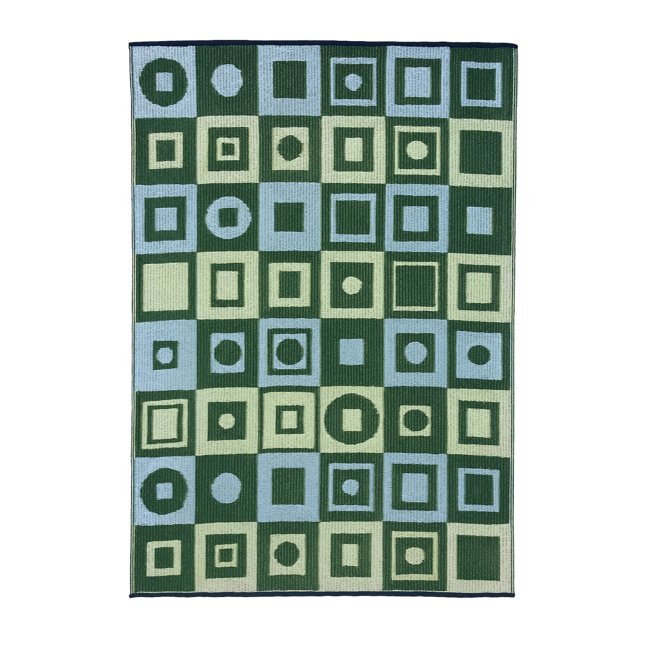 Product - 6' x 9' Squares Outdoor Mat, Hunter Blue | 6' x 9' Squares ...