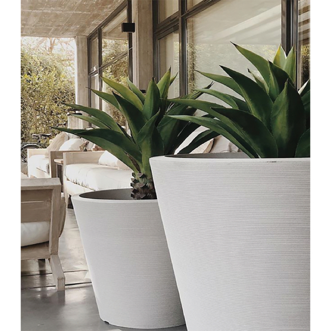 Product - Linea Low Planter, 22.75" x 20", Stone | Linea Low Planter ...