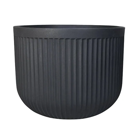 Product - Flute Round Planter, Lead | Flute Round Planter, Set of 2: 14 ...