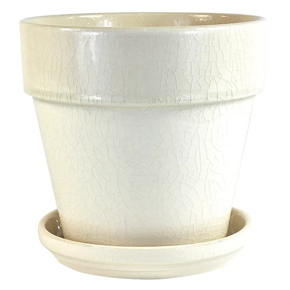 Product - Standard Pot, 4.5" x 4", Crackle Cream | Standard Pot with ...