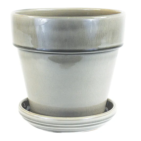 Product - Standard Pot, 4.5" x 4", Crackle Grey | Standard Pot with ...