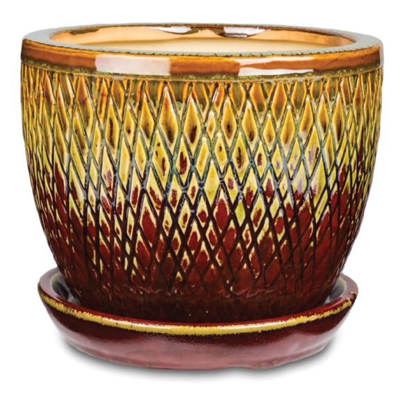 Product - Scratched Cup Pot, 8" x 6.75", Red Sunrise | Scratched Cup ...
