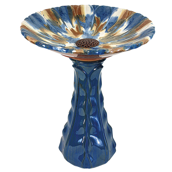 Product - Birdbath, 18" x 22", Light Blue | Birdbath, 18" x 22", Light ...