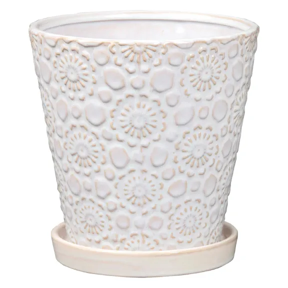 Product - Pin Wheel Flare Pot, 6" x 6.5", Moonstone | Pin Wheel Flare ...
