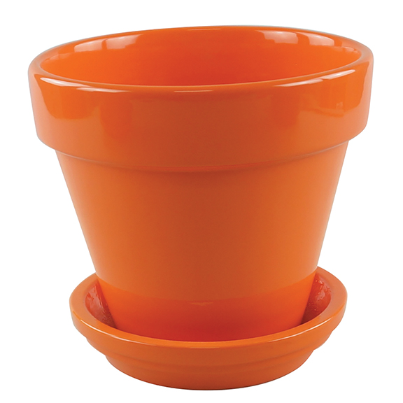 Product - Standard Pot, 4" x 3.5", Orange | Standard Pot with Attached ...