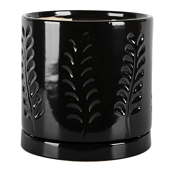 Product - Janna Cylinder Pot, 6" x 6.25", Black | Janna Cylinder Pot ...