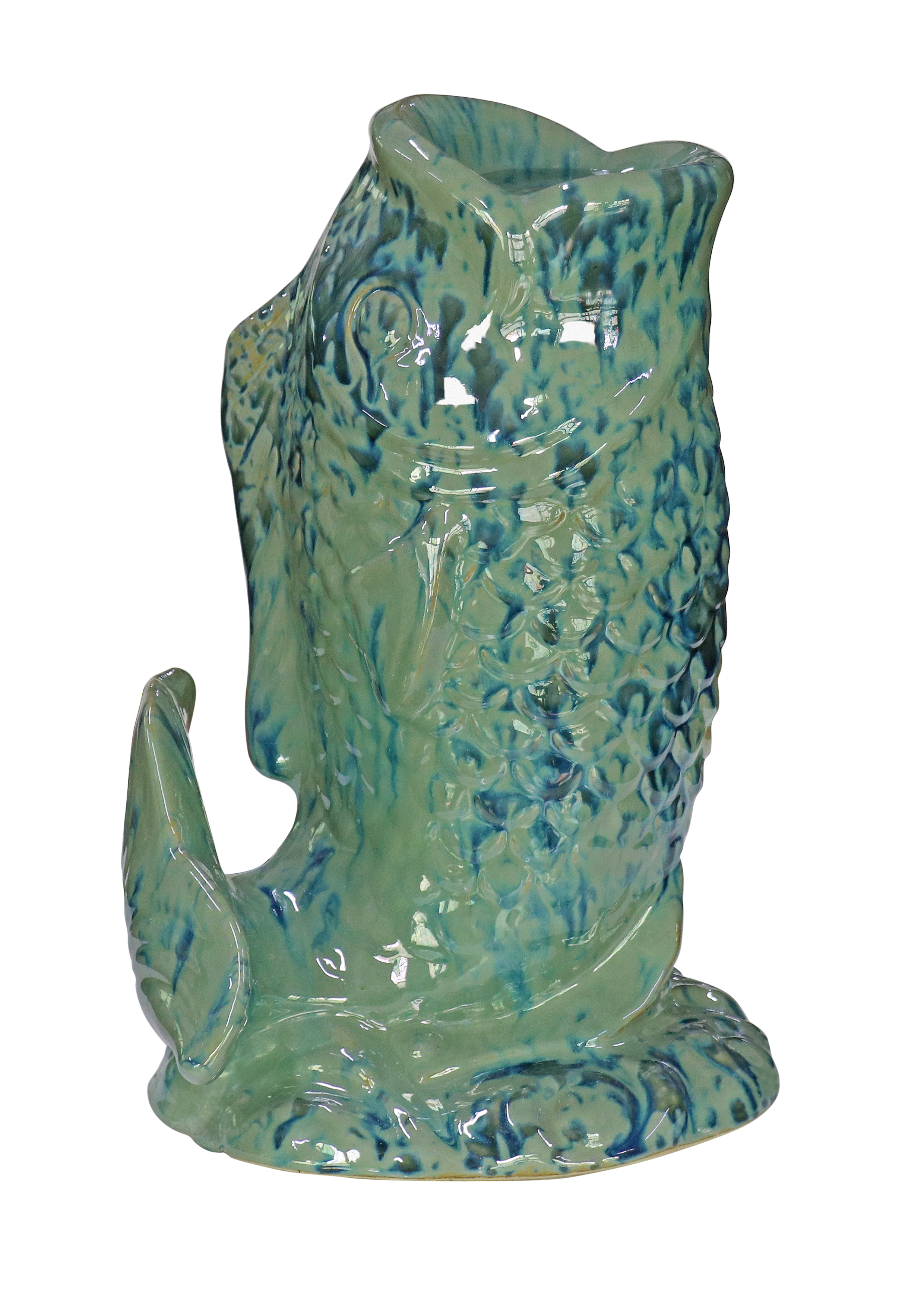 Product - Carp Fountain, 8.25" x 13", Distressed Aqua | Carp Fountain ...