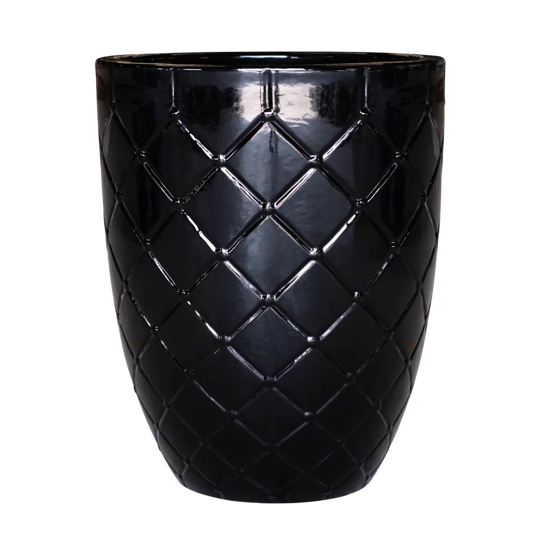 Product - Tall Azzurra Pot, Glossy Black | Tall Azzurra Pot, Set of 4: ...