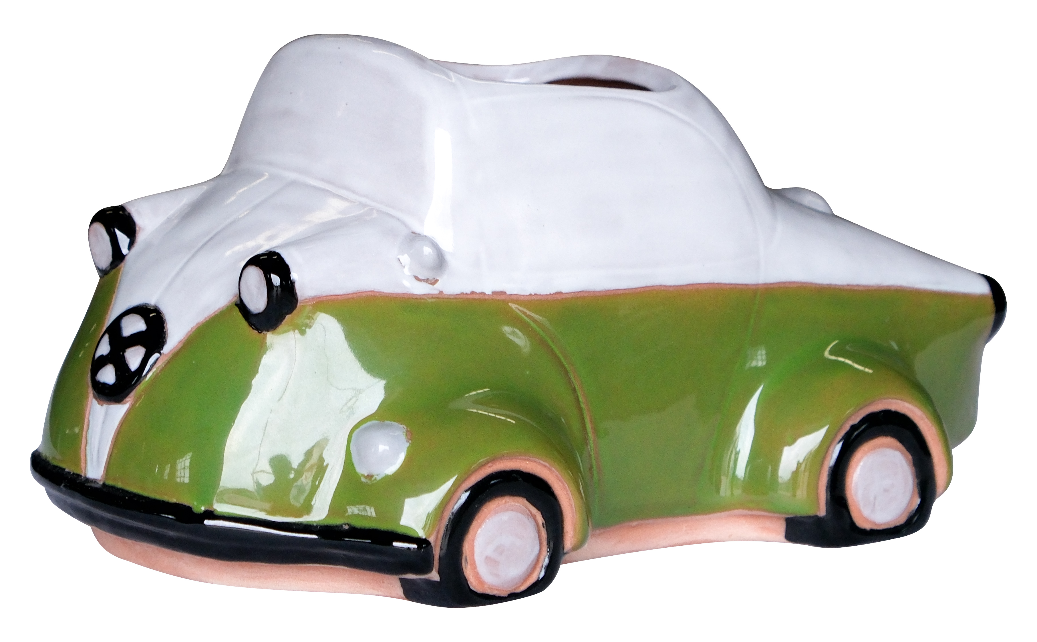 Product - Beetle Bug Car Planter, 6" x 4" x 6", Grass & White | Beetle ...