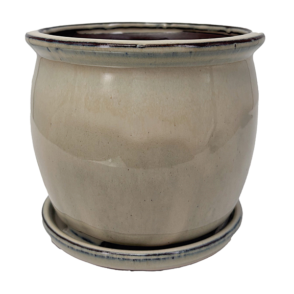 Product - Rimmed Bell Pot, 7.5" x 7.25", Beige | Rimmed Bell Pot with ...