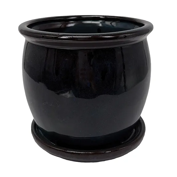 Product - Rimmed Bell Pot, 5.5" x 5.25", Tropical Blue | Rimmed Bell ...