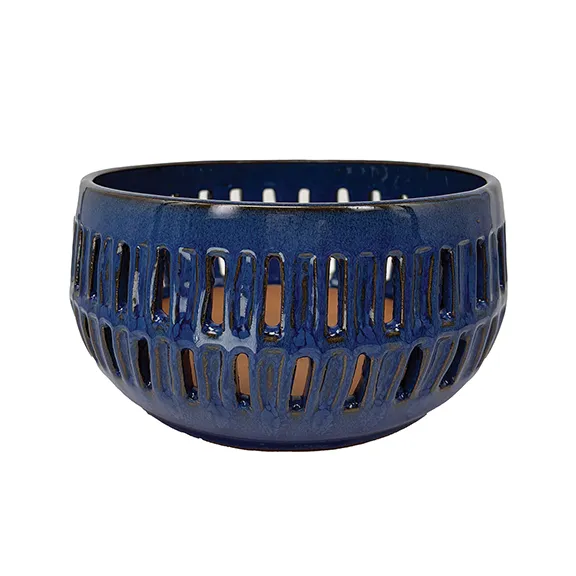 Product - Slotted Bowl, 8.75" x 4.5", Cobalt | Slotted Bowl, 8.75" x 4. ...