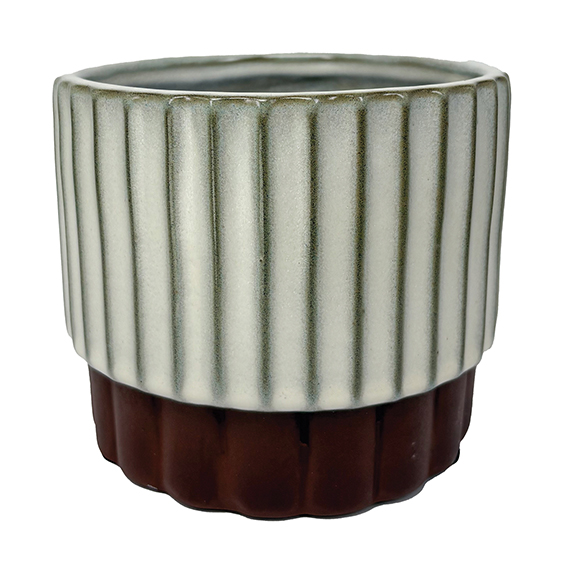 Product - Lila Pedestal Pot, 5.5" x 4.5", Cotton & Umber Terracotta | Lila Pedestal Pot, 5.5" x ...