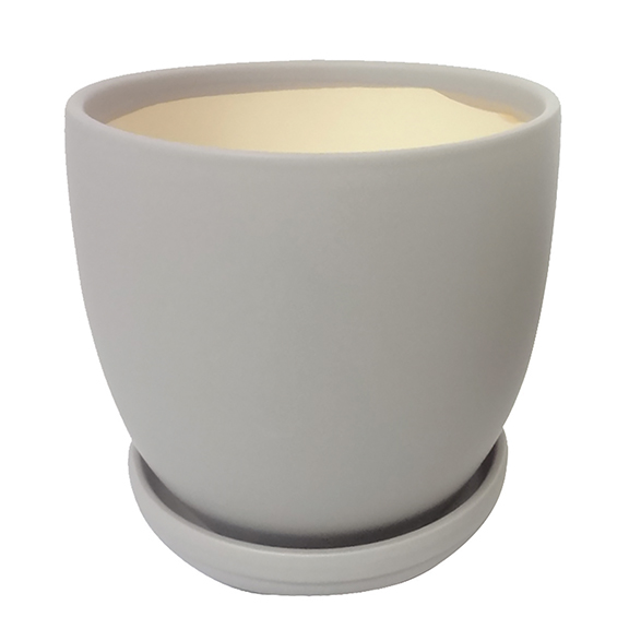 Product - Egg Pot, 7.25" x 6", Matte Grey | Egg Pot with Attached ...