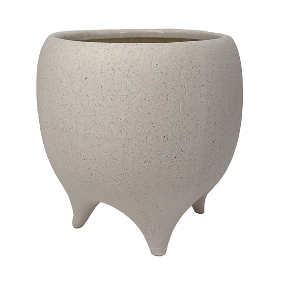Product - Tip-Toe Footed Planter, 9.5" x 9.5", Sandy White Linen | Tip ...