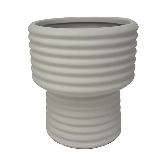 Product - Tria Pedestal Pot, 6" x 7", Cotton | Tria Pedestal Pot, 6" x ...