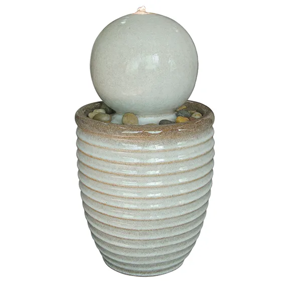 Product - Ripple Egg Pot Fountain with Ball, 13" x 24", Antique White ...