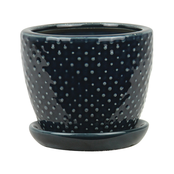 Product - Classic Dot Planter, 8" x 7", Ebony | Classic Dot Planter ...