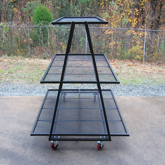 Product - Rolling 3 Shelf Display A-Frame, 48" x 60", Black | Rolling ...