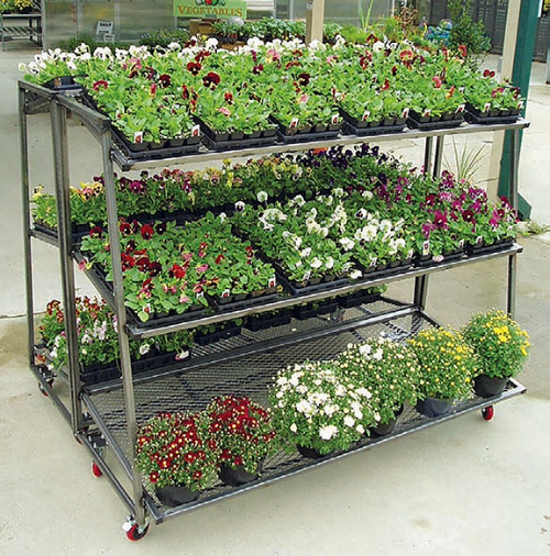 Product - Rolling 3 Shelf Display with Angled Shelves, 72" x 60" x 30 ...