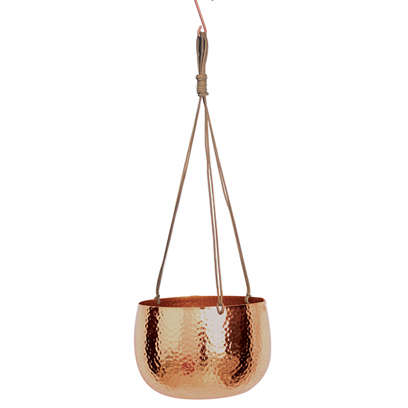 Product - 8" Edison Hanging Pot, Hammered Copper | 8" Edison Hanging ...