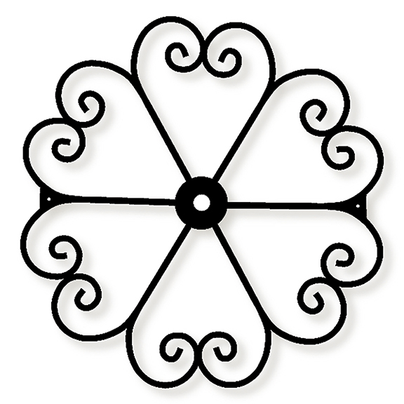 Product - 25" Scrolled Base For Multihook Post, Black | 25" Scrolled ...