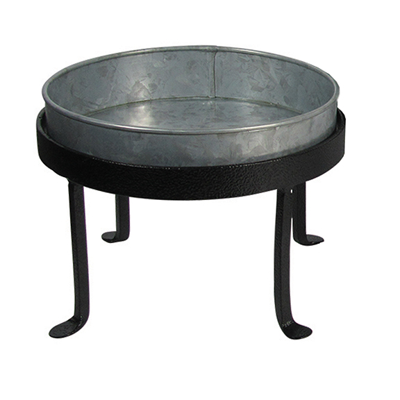 Product - 8" Pollock Riser with Galvanized Saucer, Black | 8" Pollock ...
