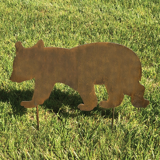 Product - Bear Cub Weathering Steel Silhouette, Natural | Silhouette ...