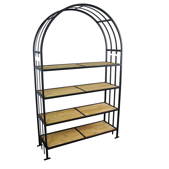 Arch Display with Shelves, 54" x 18" x 88", Black