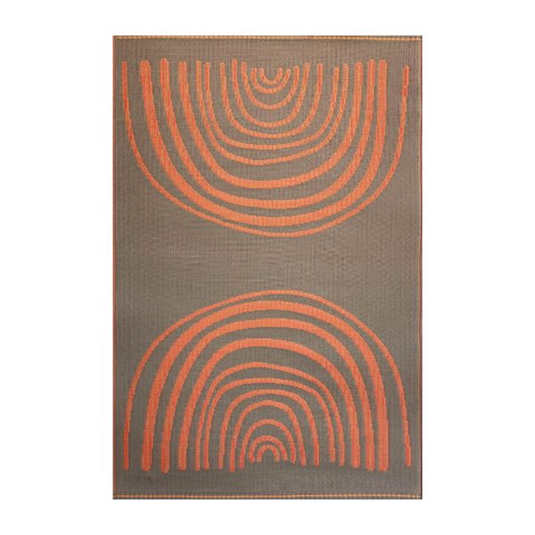 Product - 6' x 9' Concentric Outdoor Mat, Orange/Umber | 6' x 9 ...